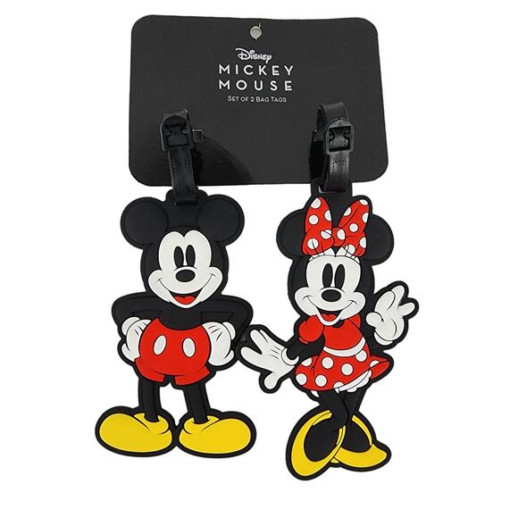 Disney | Bags | Disney Mickey And Minnie Mouse Large Luggage Tags Two ...